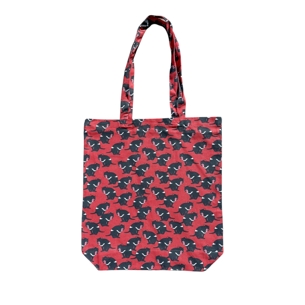 Tasmanian Devil Pattern Tote Bag – Red Parka