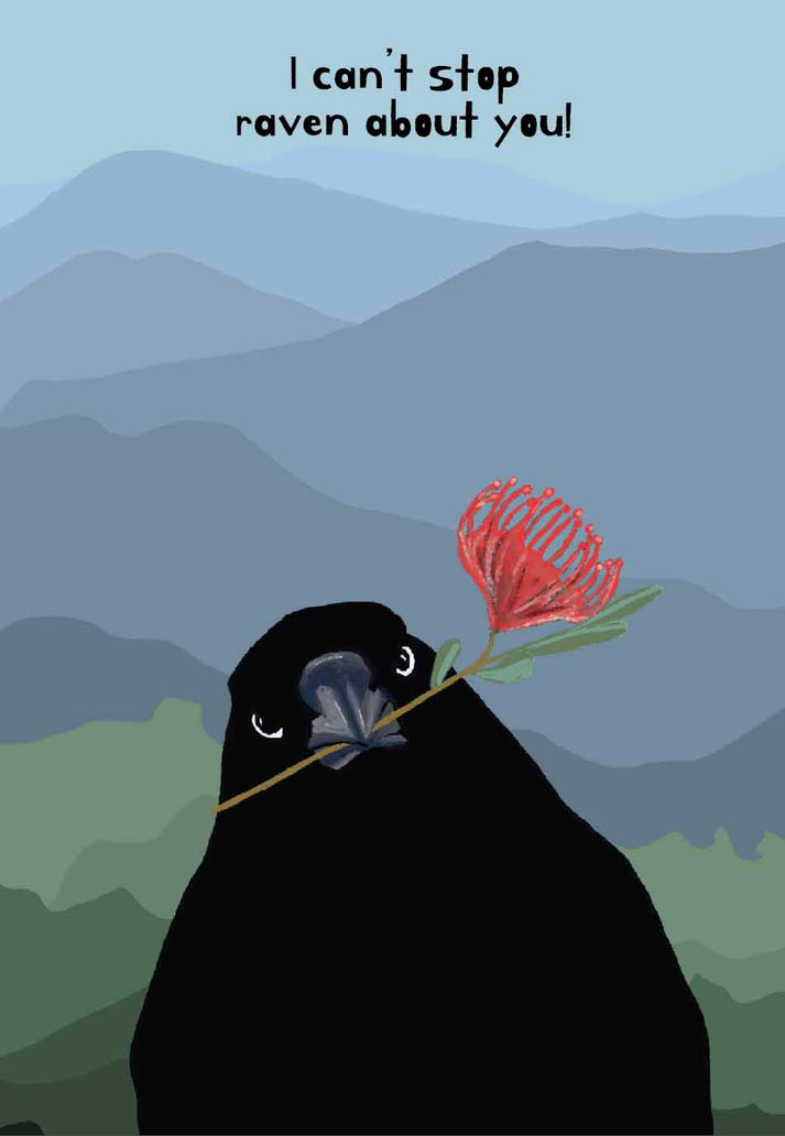 Raven Love Card – Red Parka