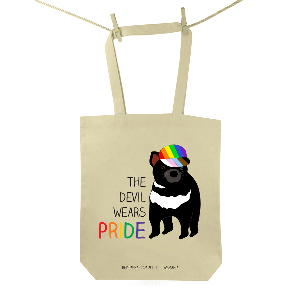 Devil Wears Pride Tote Bag | Red Parka