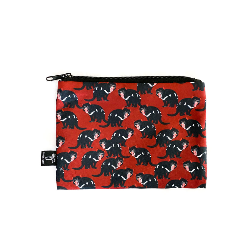 Tasmanian Devil RPET Pouches – Red Parka