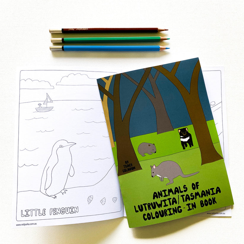 Tasmanian Animal Colouring In Book – Red Parka